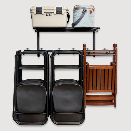 Wall Mounted Chair Storage Rack with Shelf | Chair Hanger by Teal Triangle